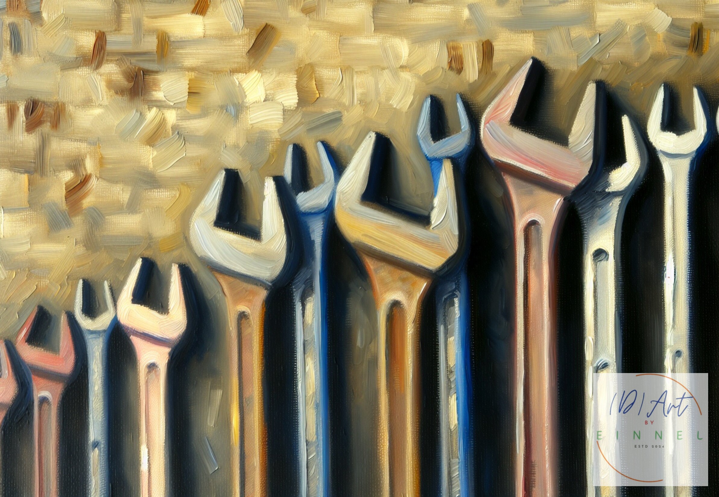Colorful Wrench - Digital Wall Art of Multi-colored Wrenches | Artistic ...