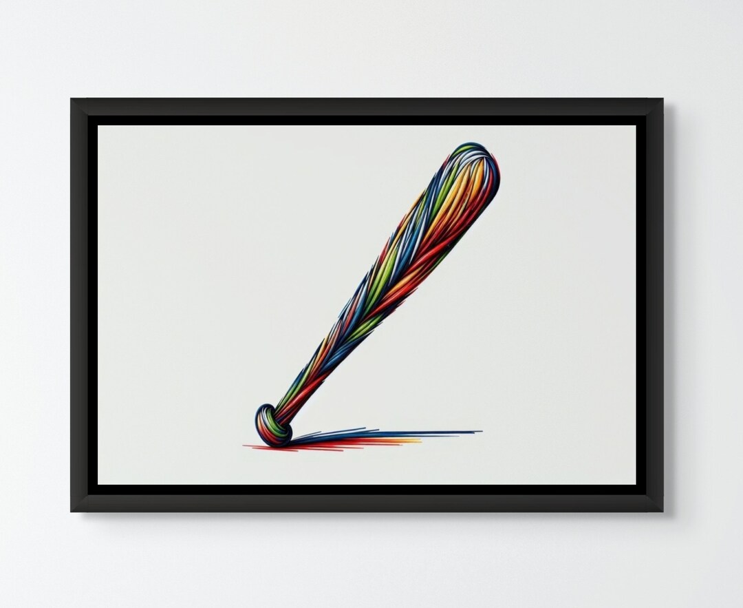 Colorful Baseball Bat Art Print: Vibrant Sports Decor (digital Download ...