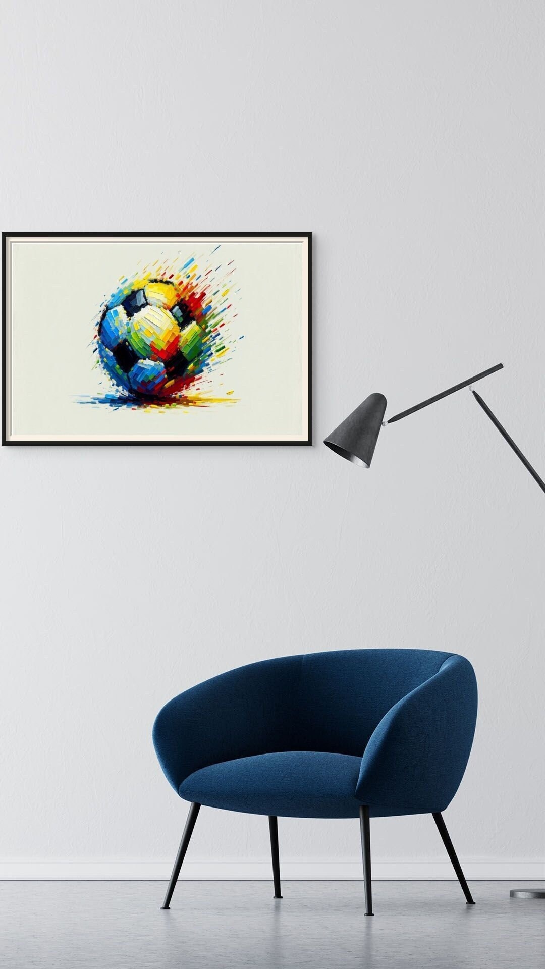 Colorful Soccer Ball - Digital Wall Art of Multi-colored Soccer Ball ...