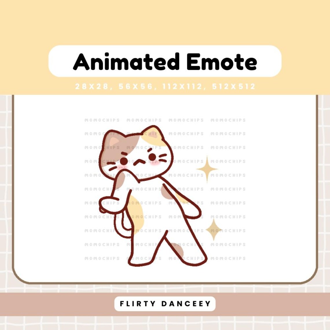 Animated Dancing Emote Calico Cat, Twitch Kitten Dance Flirty Streaming ...