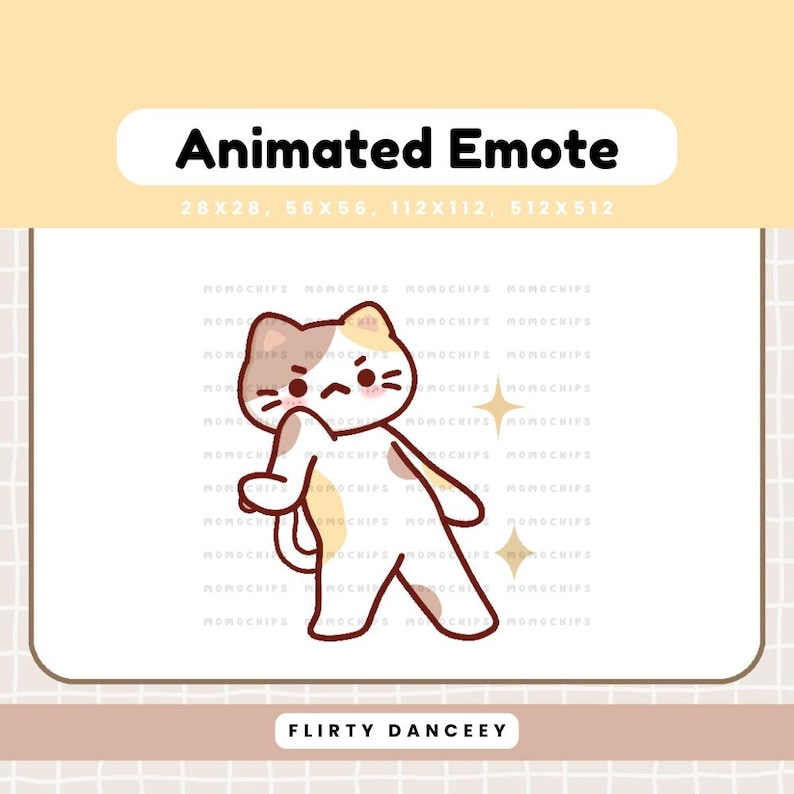 Animated Dancing Emote Calico Cat, Twitch Kitten Dance Flirty Streaming ...