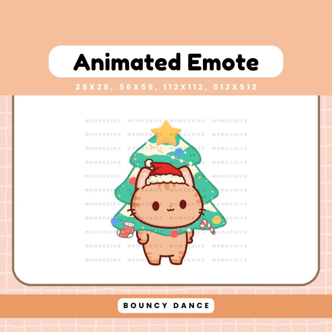 Orange Cat Animated Christmas Emote, Twitch Animal Dance Xmas Tree ...
