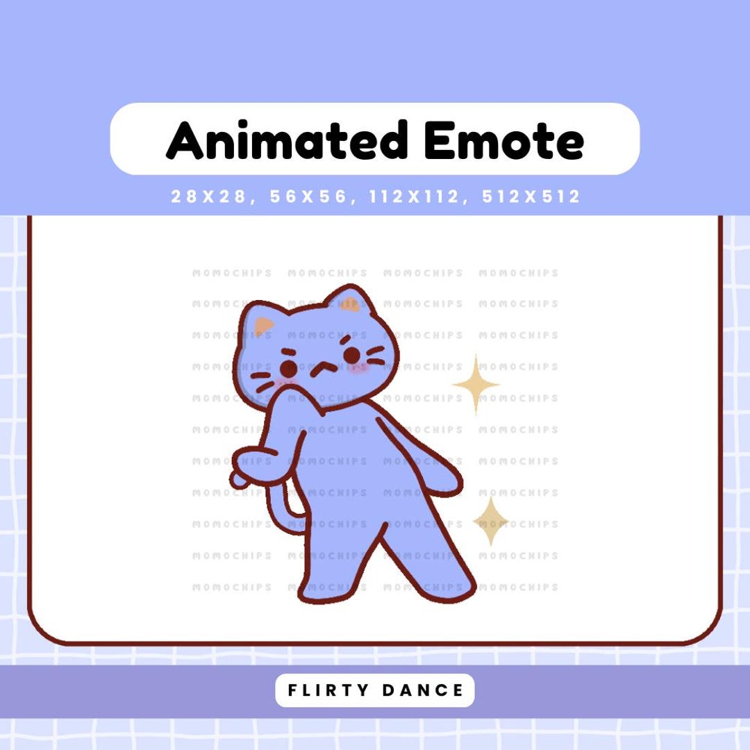 Animated Dancing Emote Cat Blue, Twitch Kitten Dance Flirty Streaming ...