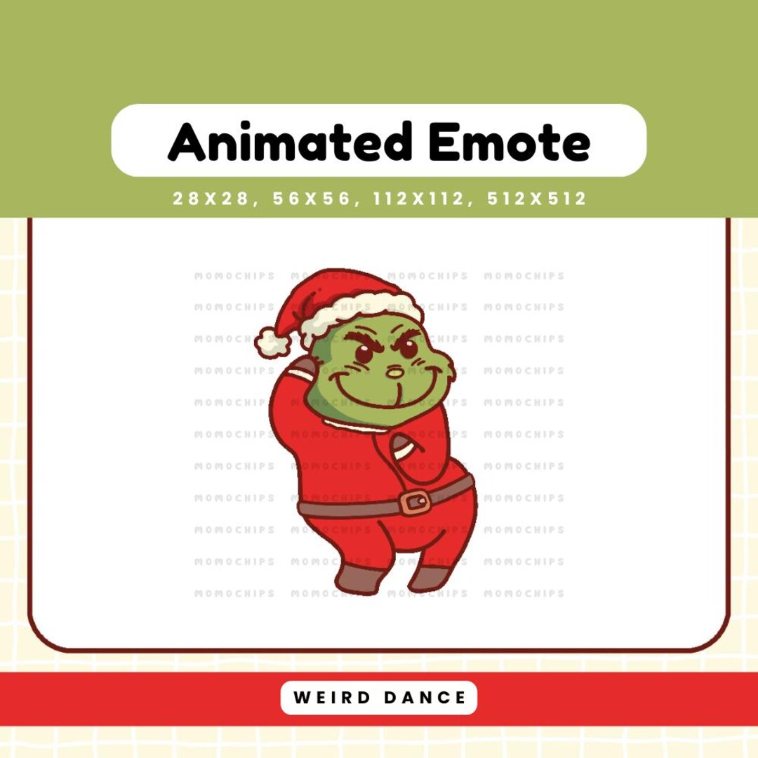 Christmas Grinch Twitch Emotes, Animated Santa Dancing Streamer Vtuber ...