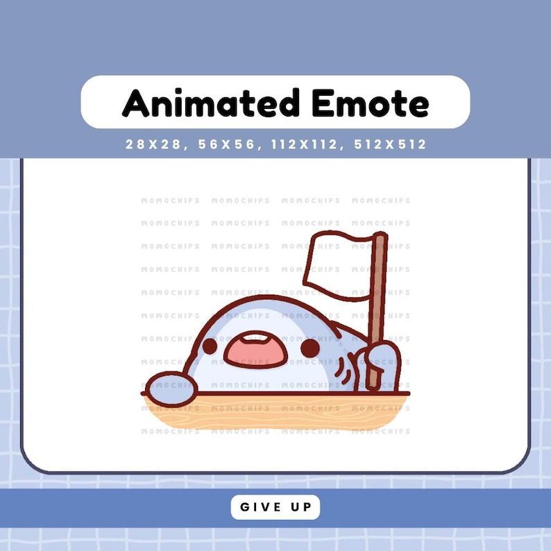 Shark Twitch Emote Animated, Fish Give up Surrender Game Over Emote for ...