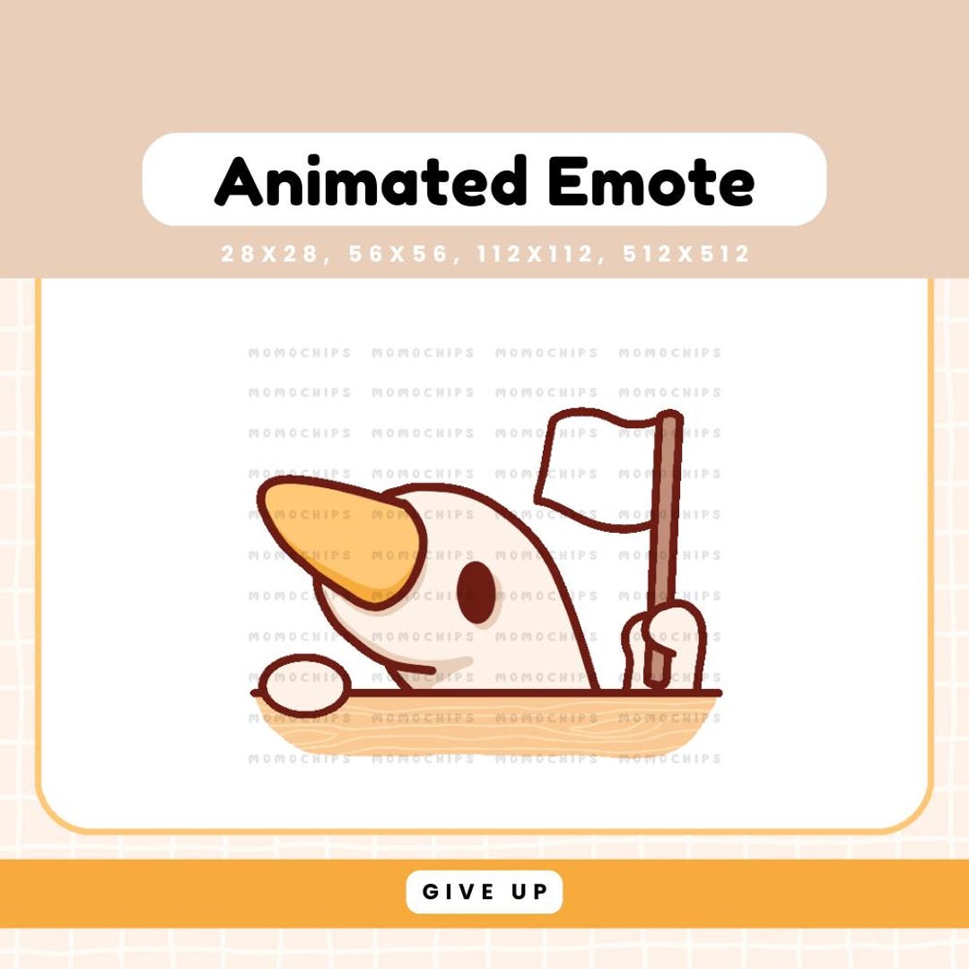 Goose Twitch Emotes Animated, Game Over Emote Surrender Streaming Chat ...