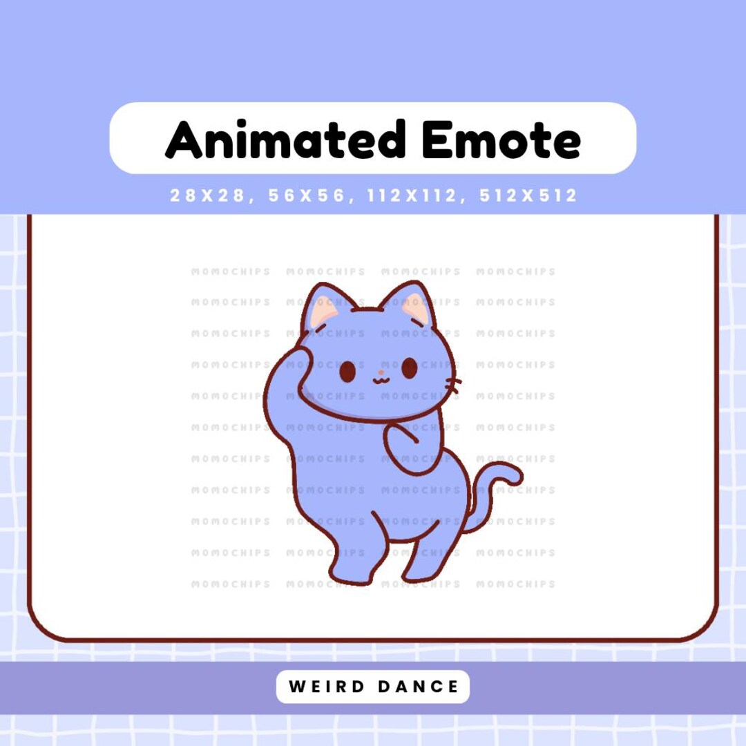 Blue Cat Dance Emote Animated, Twitch Weird Dancing Streamer Vtuber ...