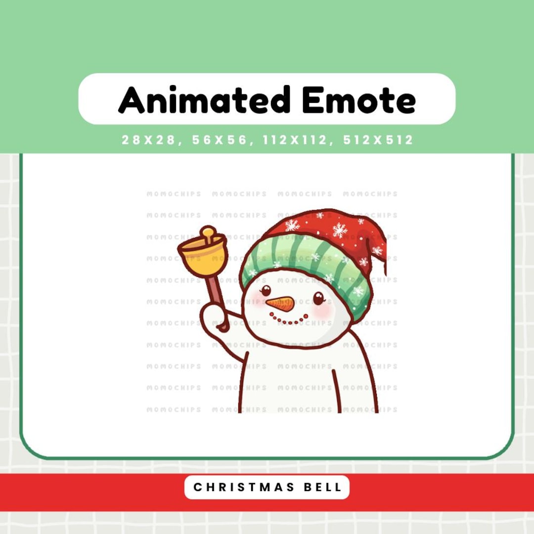 Snowman Christmas Bell Emote, Animated Twitch Funny Xmas Streaming Chat ...