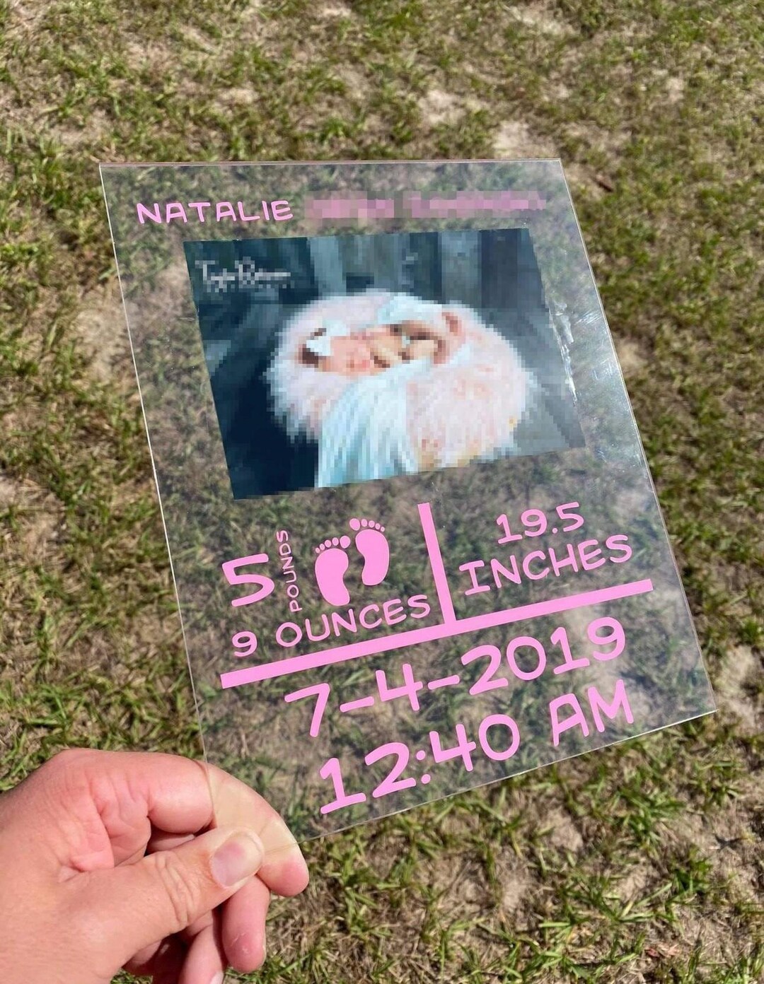 Acrylic Baby Announcement - Custom Baby Plaque - Baby Memory Picture - Etsy