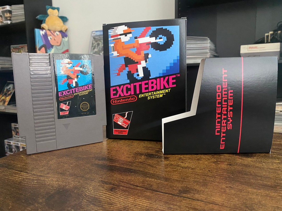 Excite Bike Nintendo NES Game With Replacement Box, Cartridge Holder ...