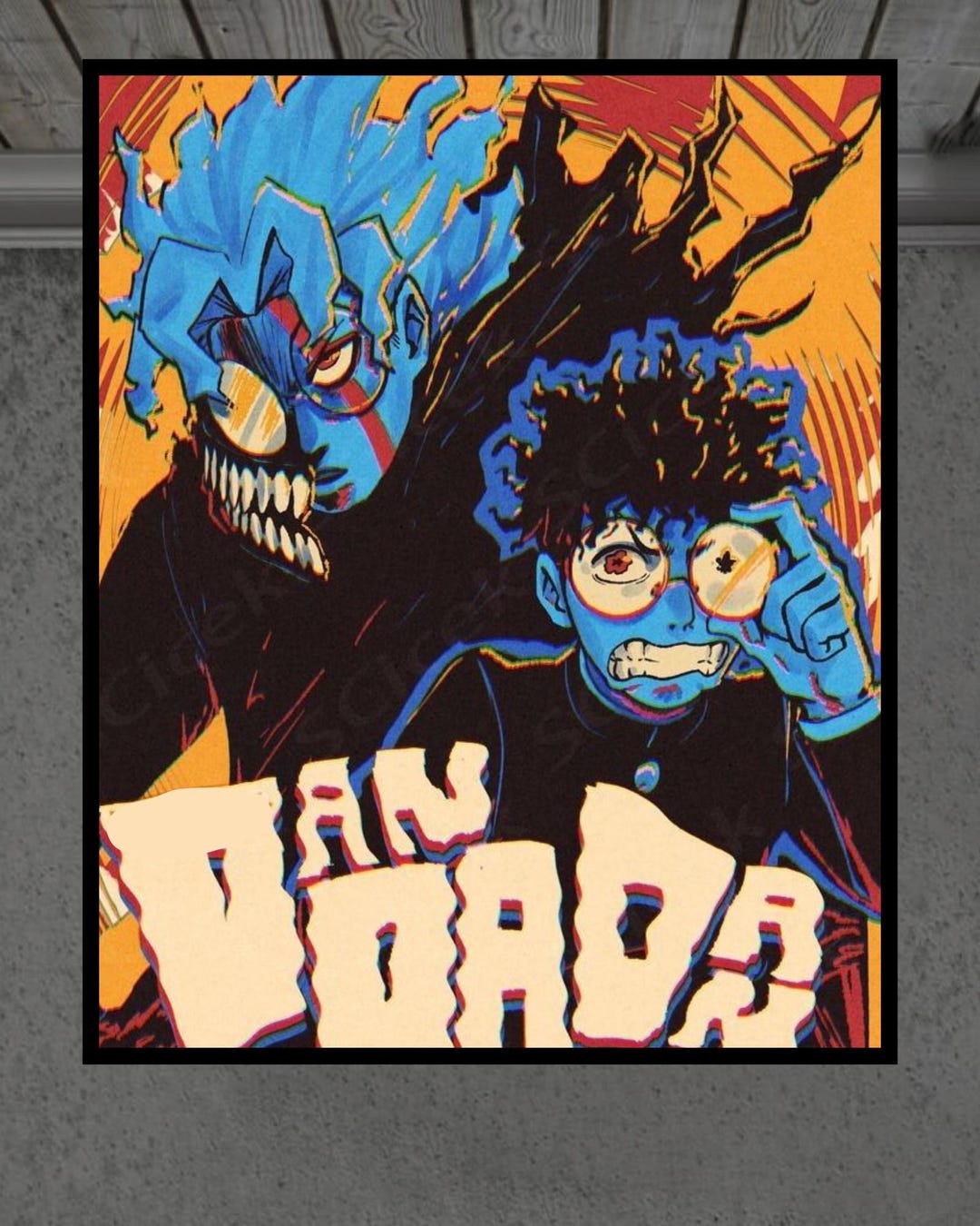 Framed Okarun Dandadan Wall Art Print 8.5x11 Okarun Turbo Granny Anime ...