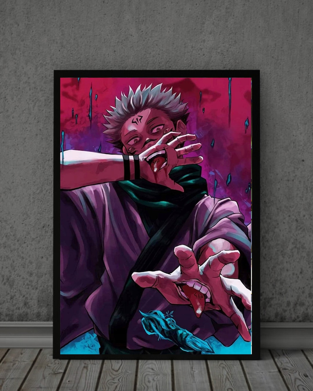 Sukuna JJK Jujutsu Kaisen Framed Wall Art Print 8.5x11 Anime Decor for ...