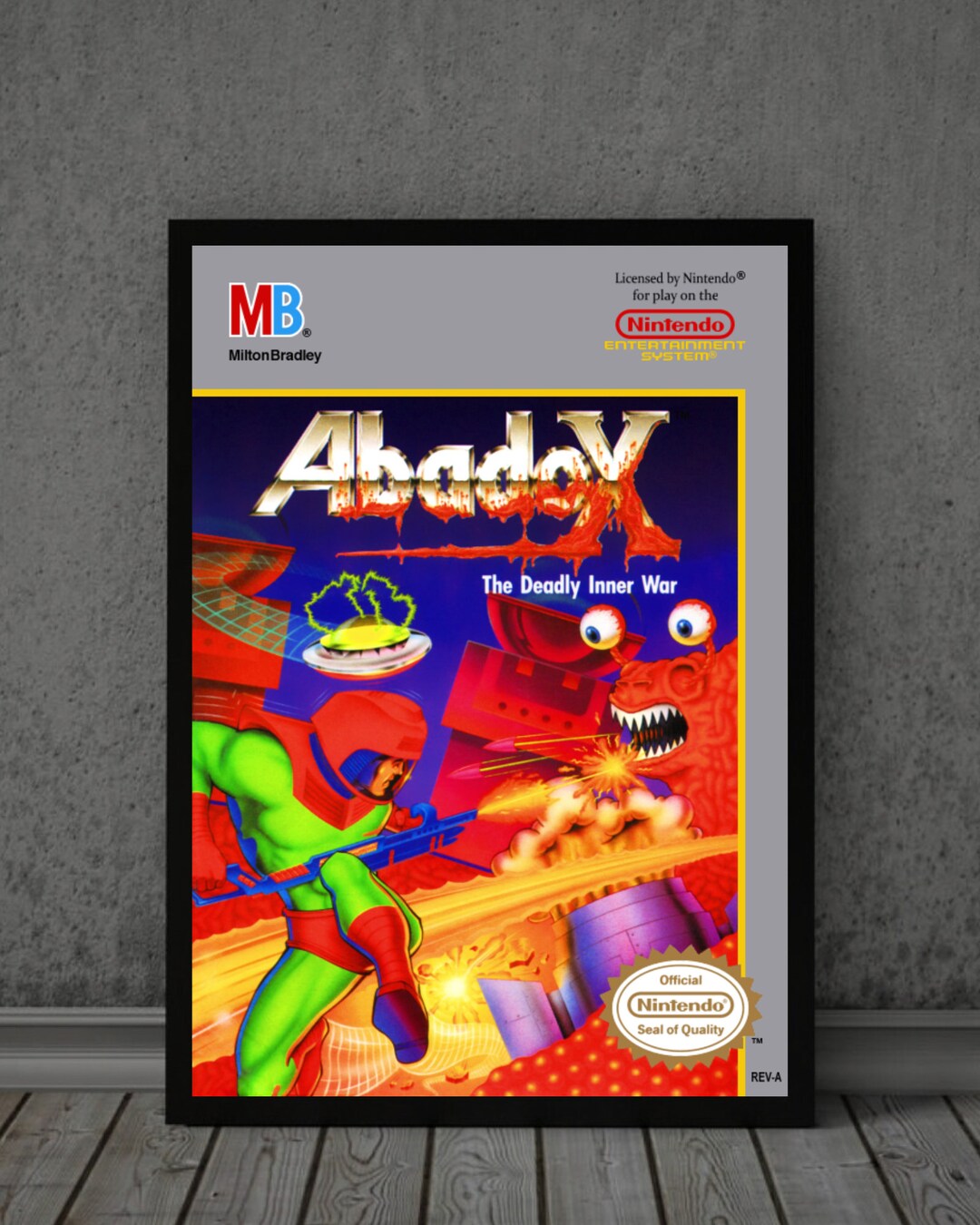 Framed 8.5x11 Abadox NES Art Vintage Nintendo Wall Decor Gamers ...