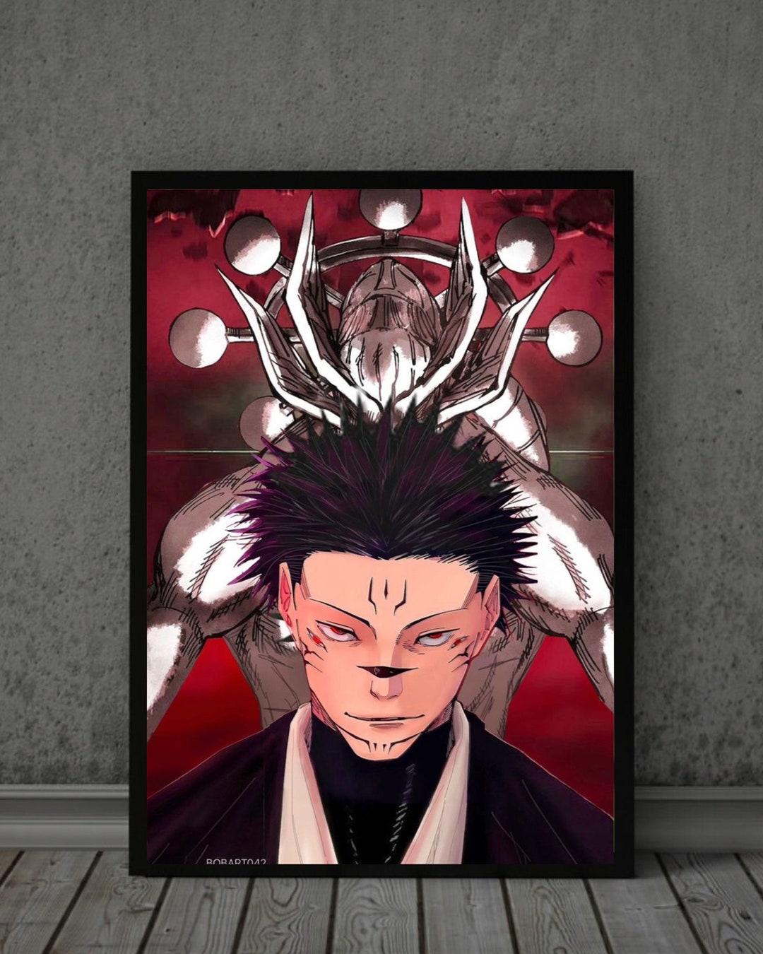 Sukuna JJK Jujutsu Kaisen Framed Wall Art Print 8.5x11 - Anime Decor ...