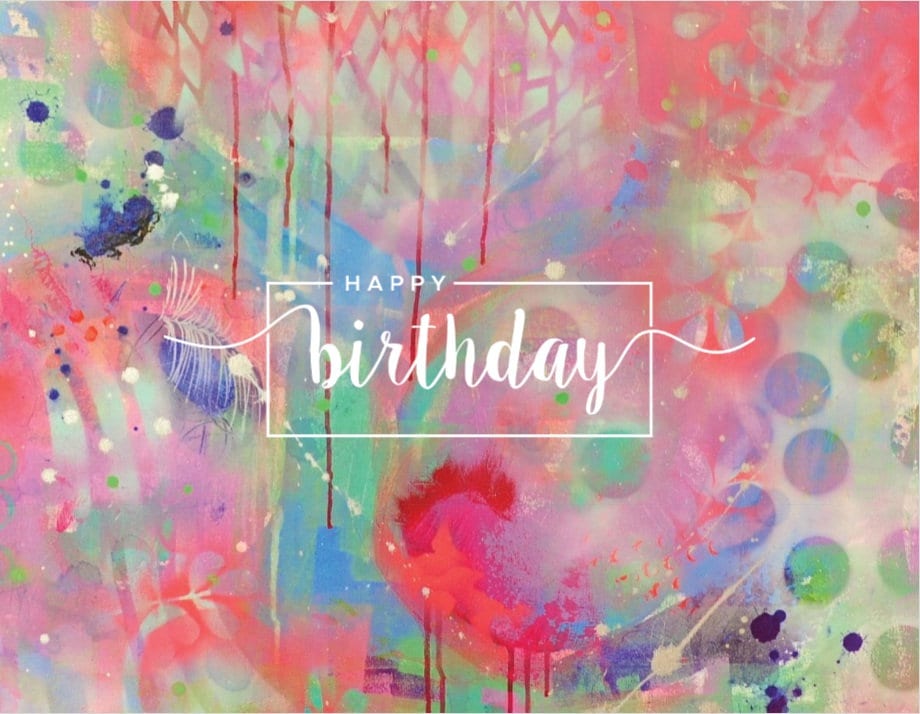 Abstract Art Happy Birthday Greeting Card - Etsy