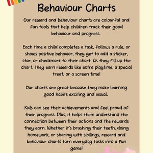 Childrens Reward and Behaviour Charts - Printable at Home Charts - A4 ...