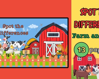 Childrens Farm Spot the Difference for Kids - Etsy