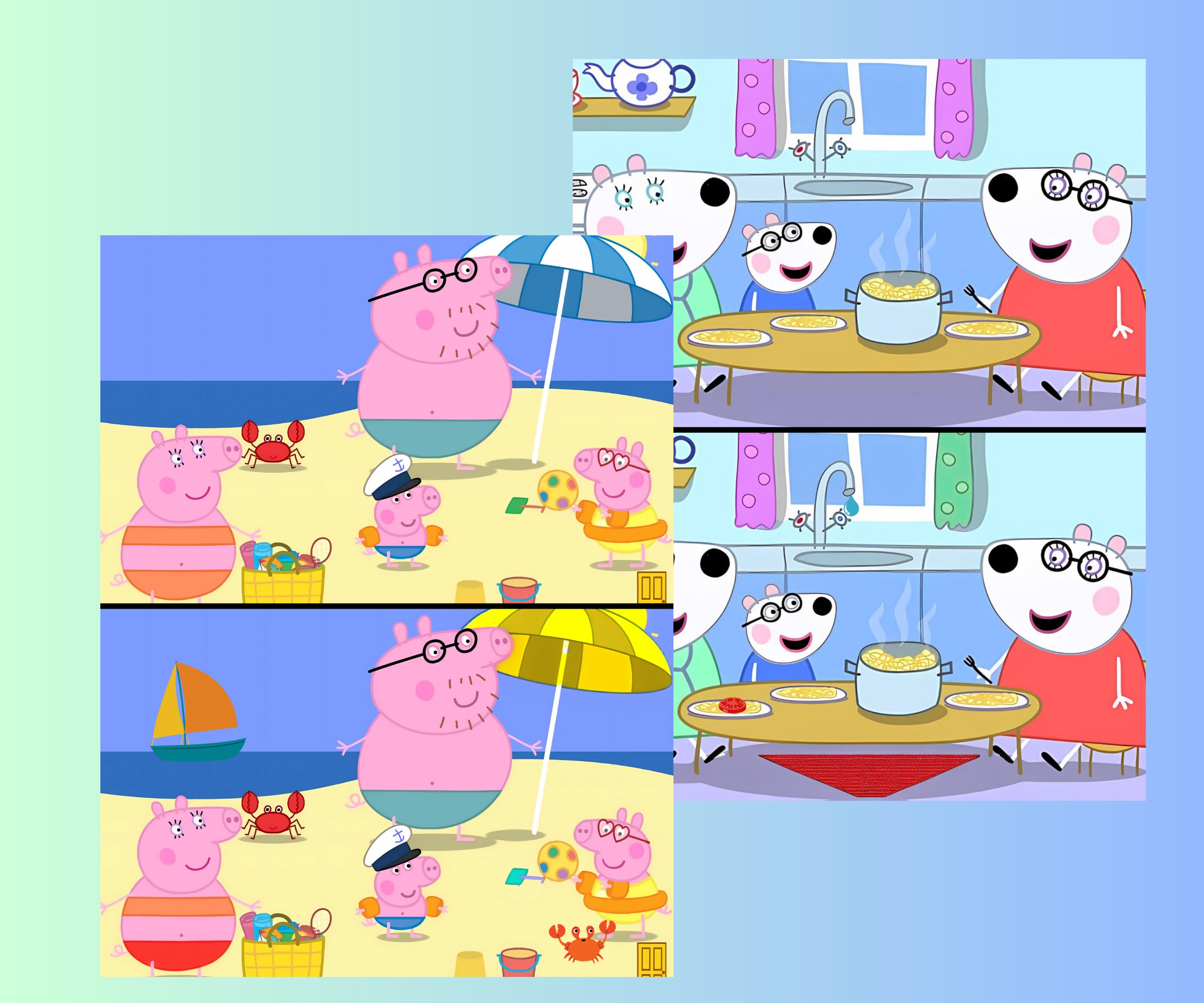 Peppa Pig Spot the Differences | Printable Kids' Activity PDF - Etsy