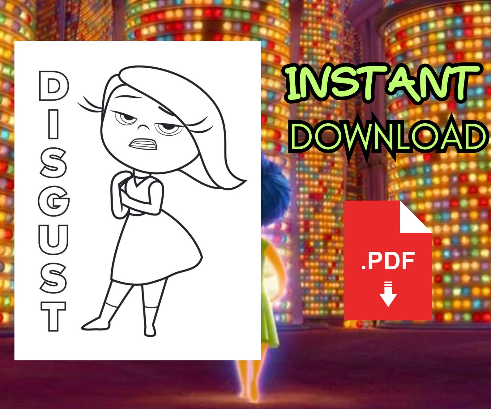 Inside Out Coloring Pages | Printable Kids' Activity PDF, Coloring Book ...