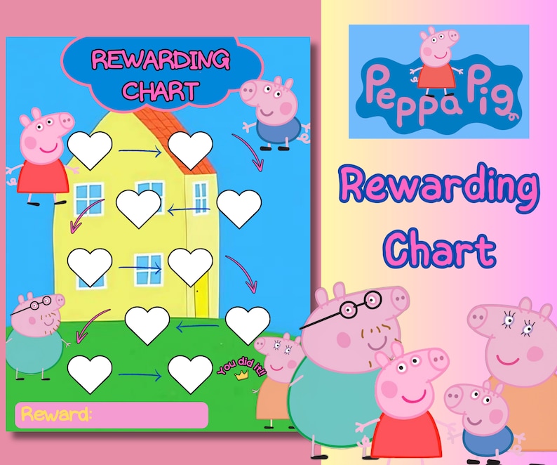 Peppa Pig Rewarding Chart / Printable Kids' Behavior Chart PDF - Etsy