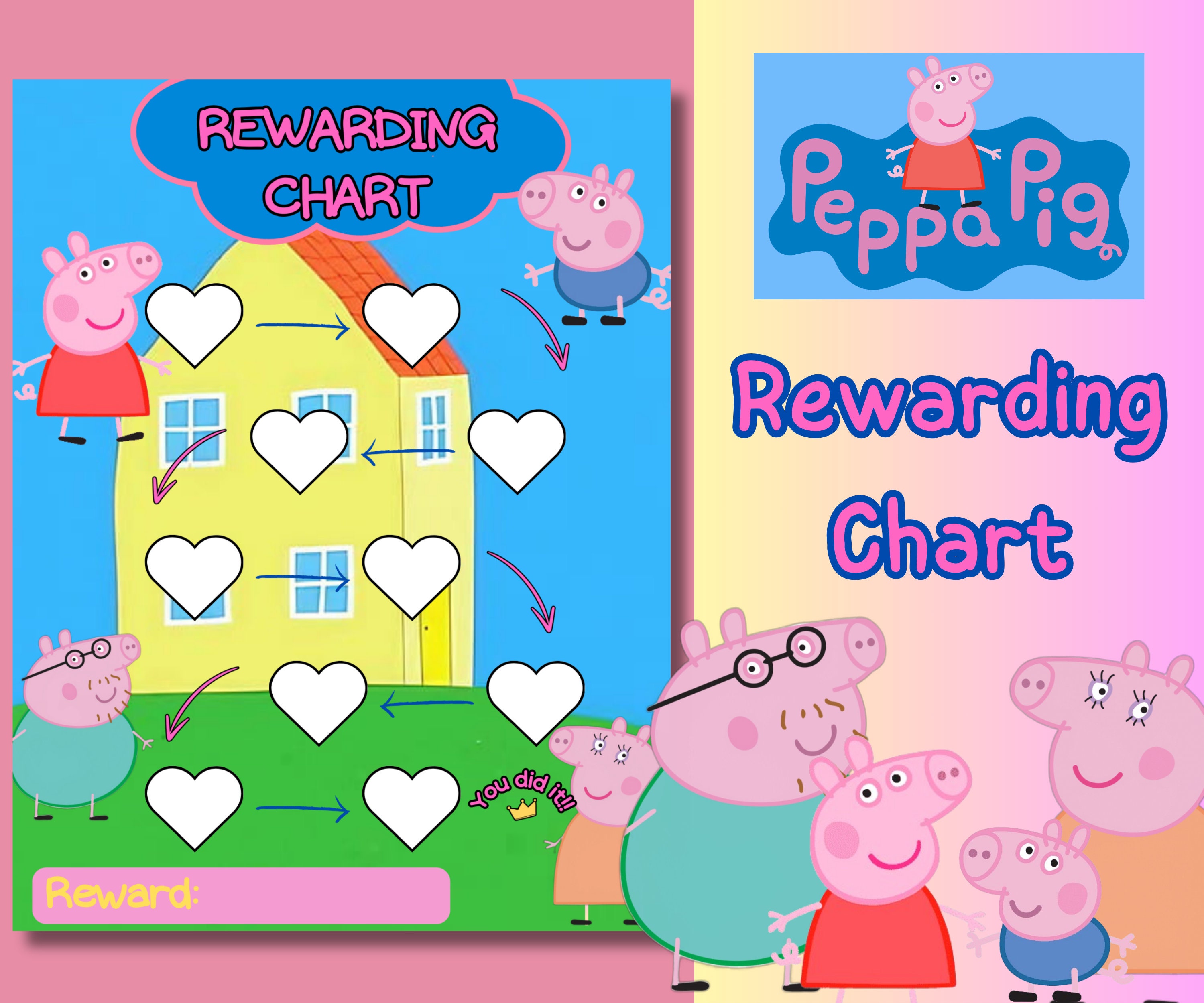 Peppa Pig Rewarding Chart / Printable Kids' Behavior Chart PDF - Etsy