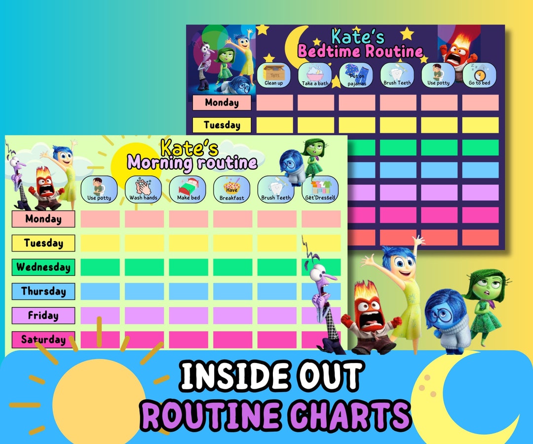 Personalized Inside Out Routine Chart | Morning & Bedtime Kids' Planner ...