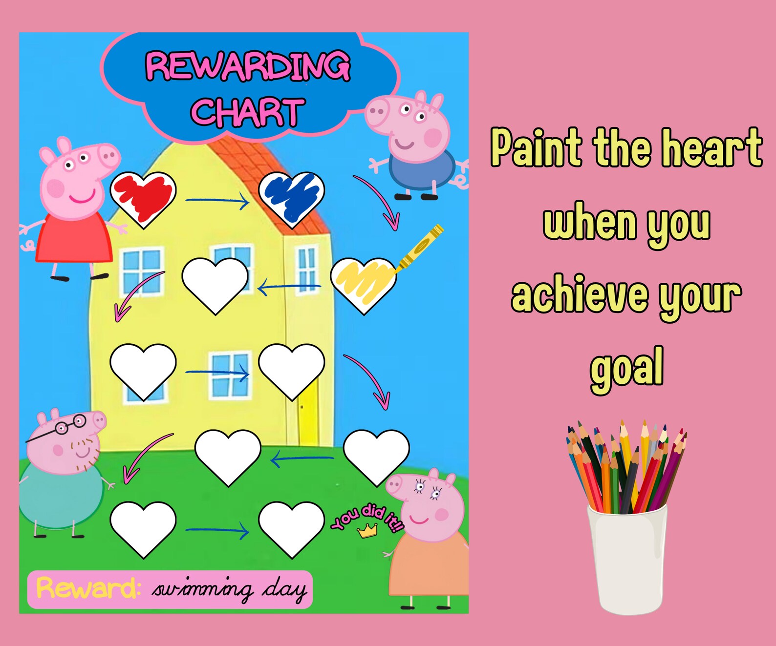 Peppa Pig Rewarding Chart / Printable Kids' Behavior Chart PDF - Etsy