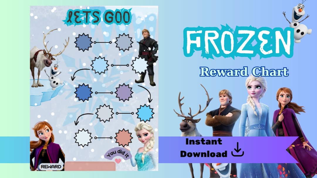 Frozen Reward Chart: Kids Training, Behavior Tracker (PDF) - Etsy
