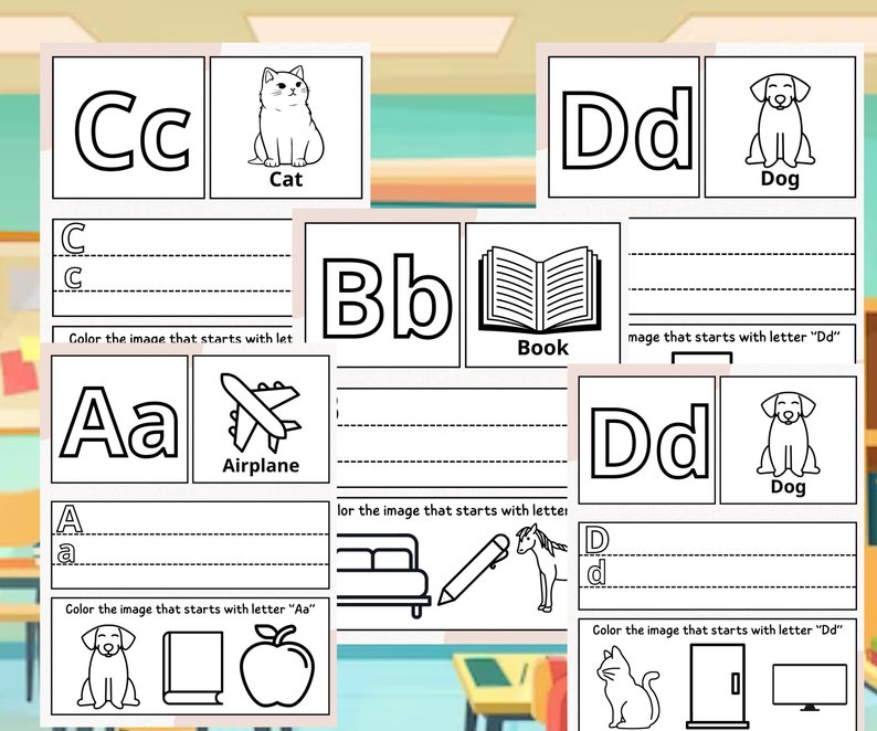 Alphabet Worksheets | Printable Kids' Learning PDF - Etsy