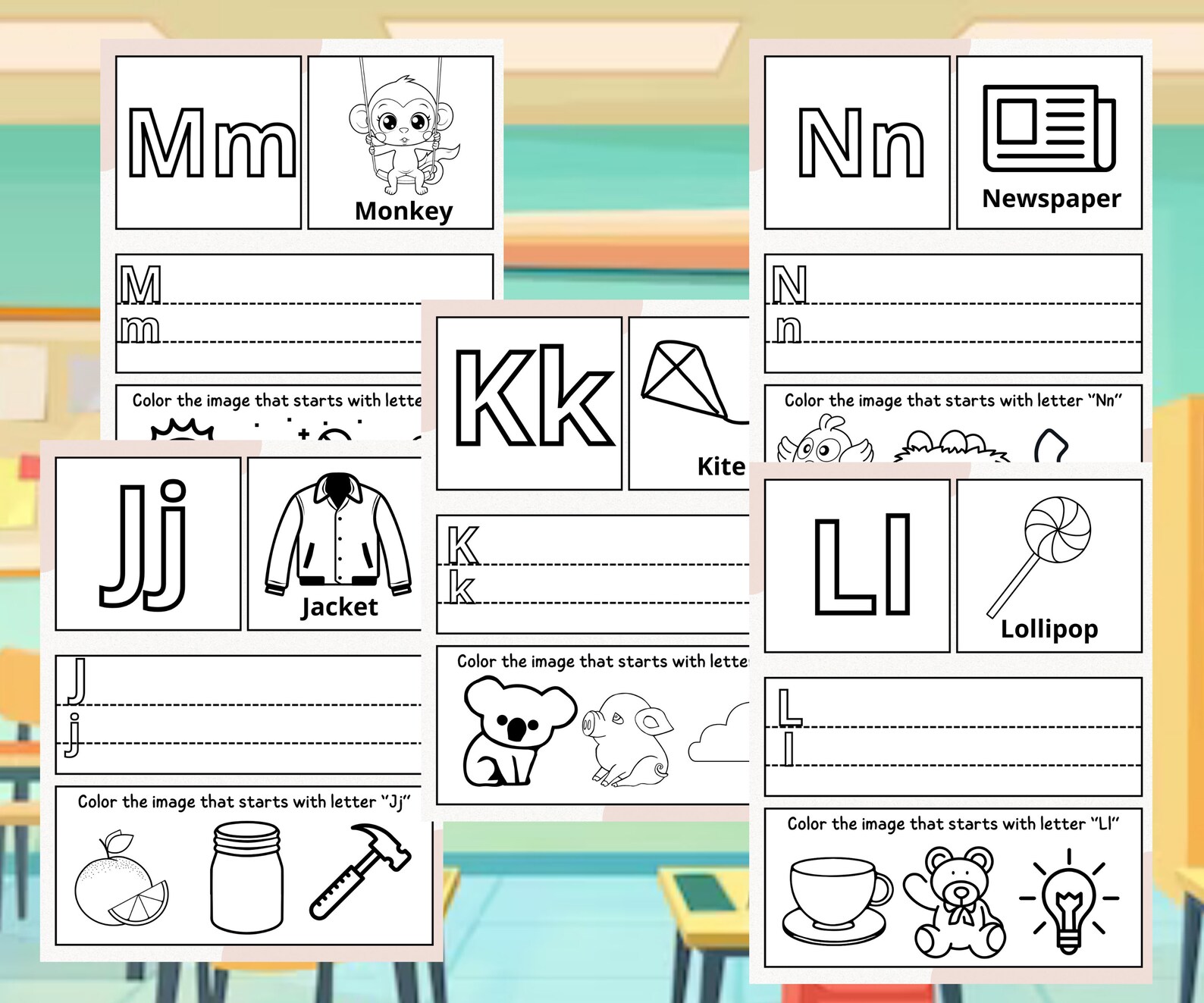 Alphabet Worksheets | Printable Kids' Learning PDF - Etsy