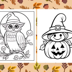 Spooky Coloring Pages for Kids Printable Halloween Activity PDF - Etsy