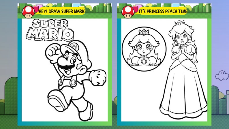 Super Mario Digital Coloring Book for Kids | Printable Coloring Pages ...
