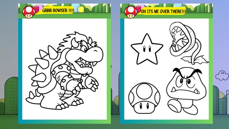 Super Mario Digital Coloring Book for Kids | Printable Coloring Pages ...