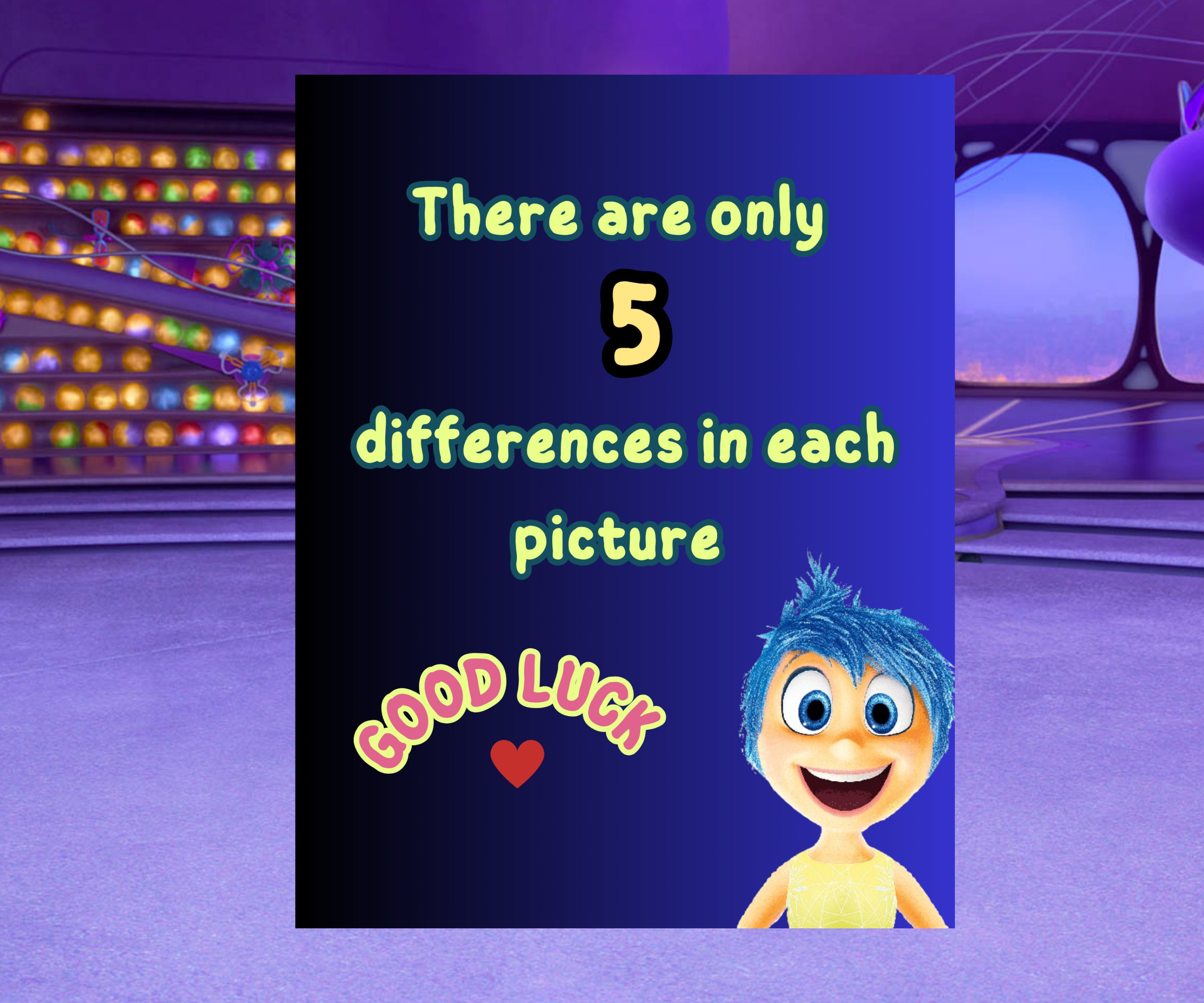 Inside Out Spot the Differences | Printable Kids' Activity PDF ...