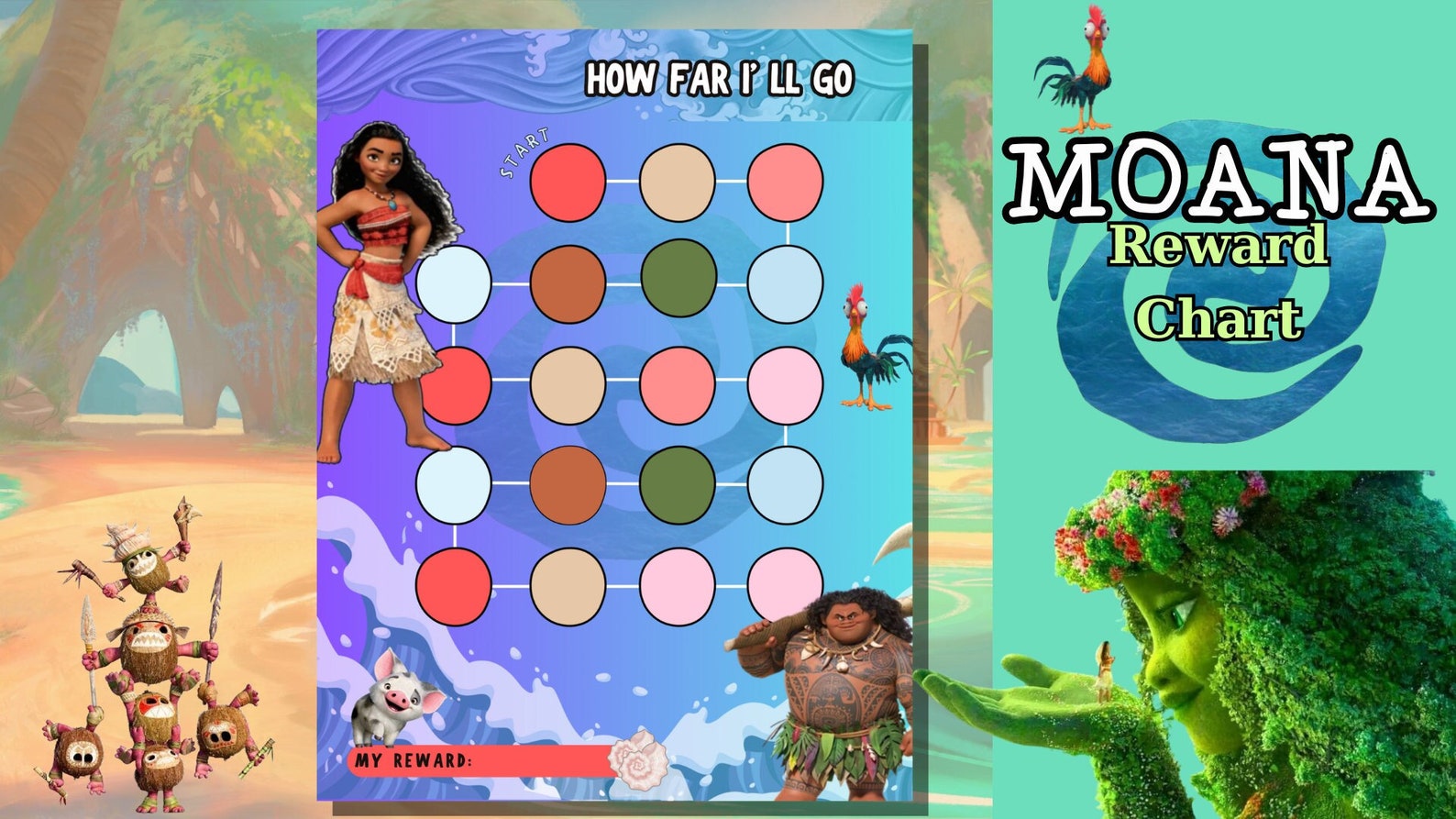 Moana Digital Reward Chart for Kids | Printable Behavior Chart | Chore ...