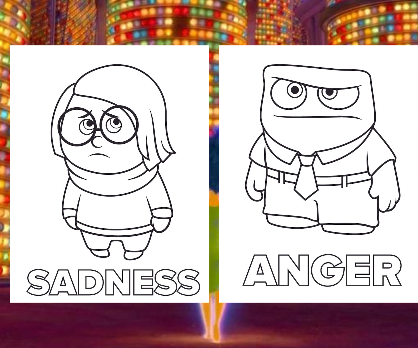 Inside Out Coloring Pages | Printable Kids' Activity PDF, Coloring Book ...