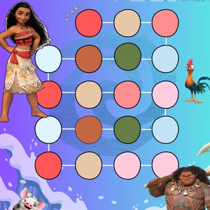 Moana Reward Chart for Kids: Printable Chore Chart (PDF) - Etsy