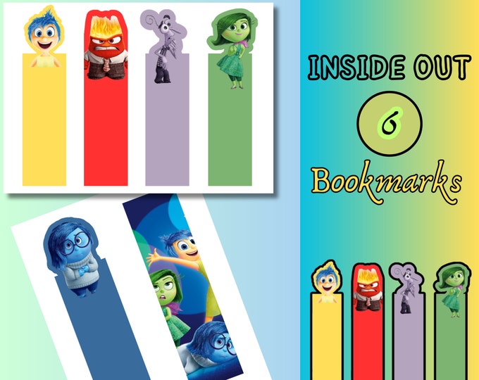 Inside Out Bookmarks Printable Kids' Reading Accessory PDF - Etsy