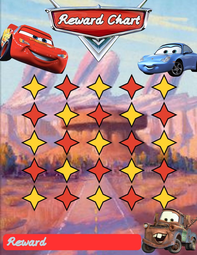 Cars Reward Chart, Mcqueen Reward Chart, Lightning Mcqueen Reward Chart ...