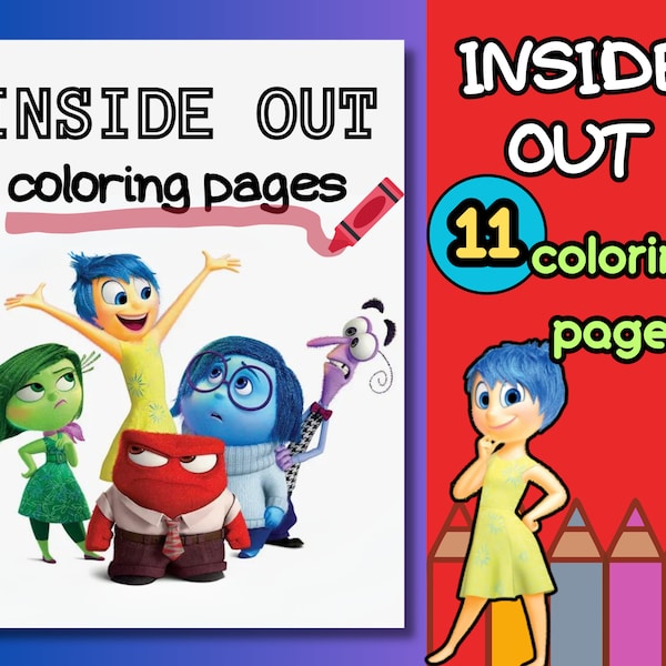 Inside Out Color Pages - Etsy