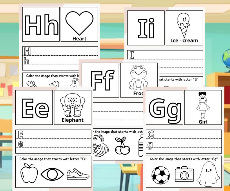 Alphabet Worksheets | Printable Kids' Learning PDF - Etsy