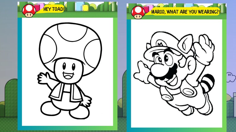Super Mario Digital Coloring Book for Kids | Printable Coloring Pages ...