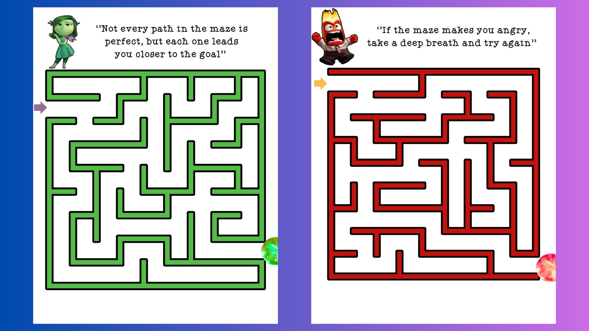 Inside Out Maze Worksheets for Kids - Printable Educational Activity ...