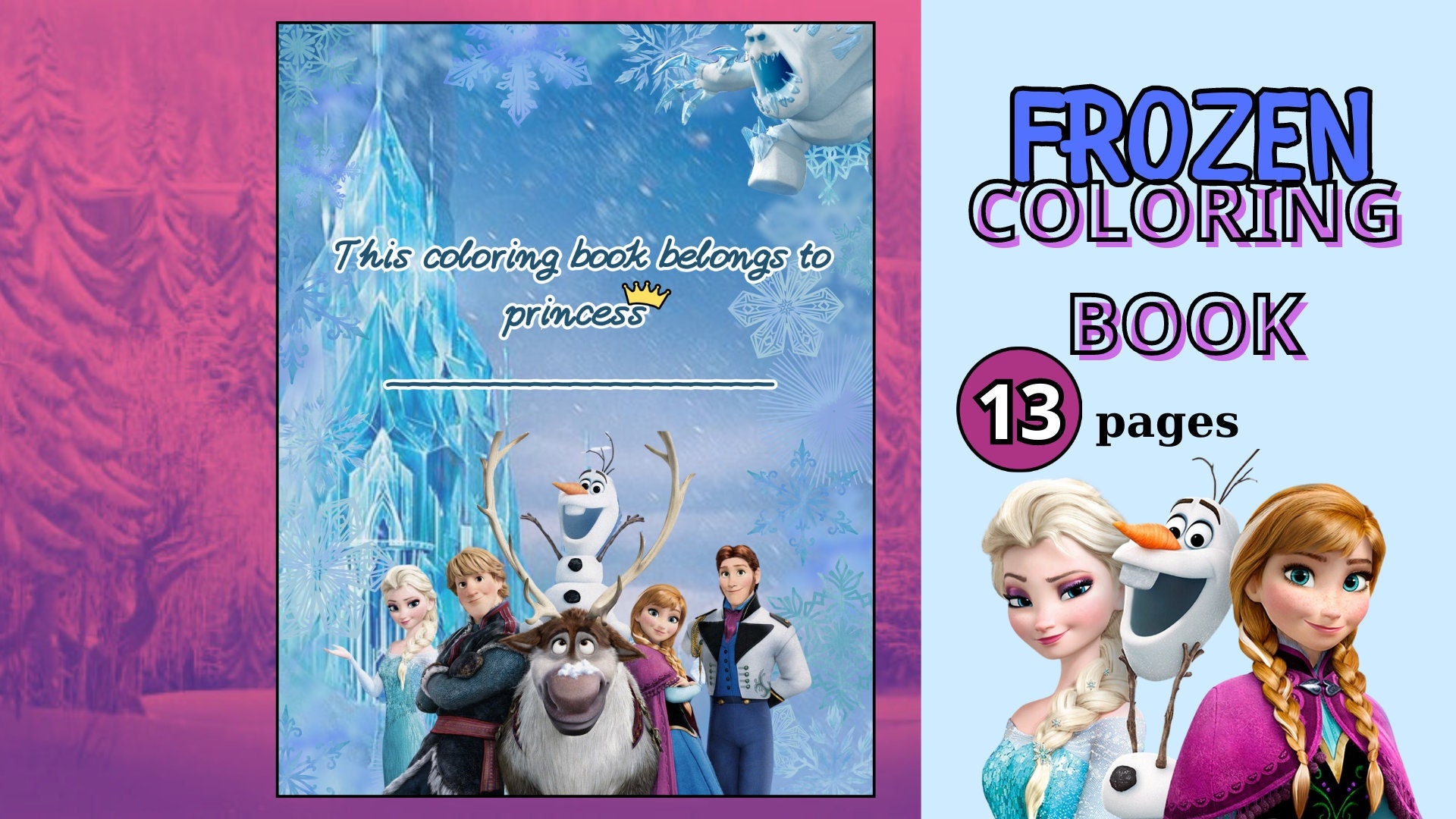 Frozen Coloring Book for Kids Printable Coloring Pages Frozen Coloring ...