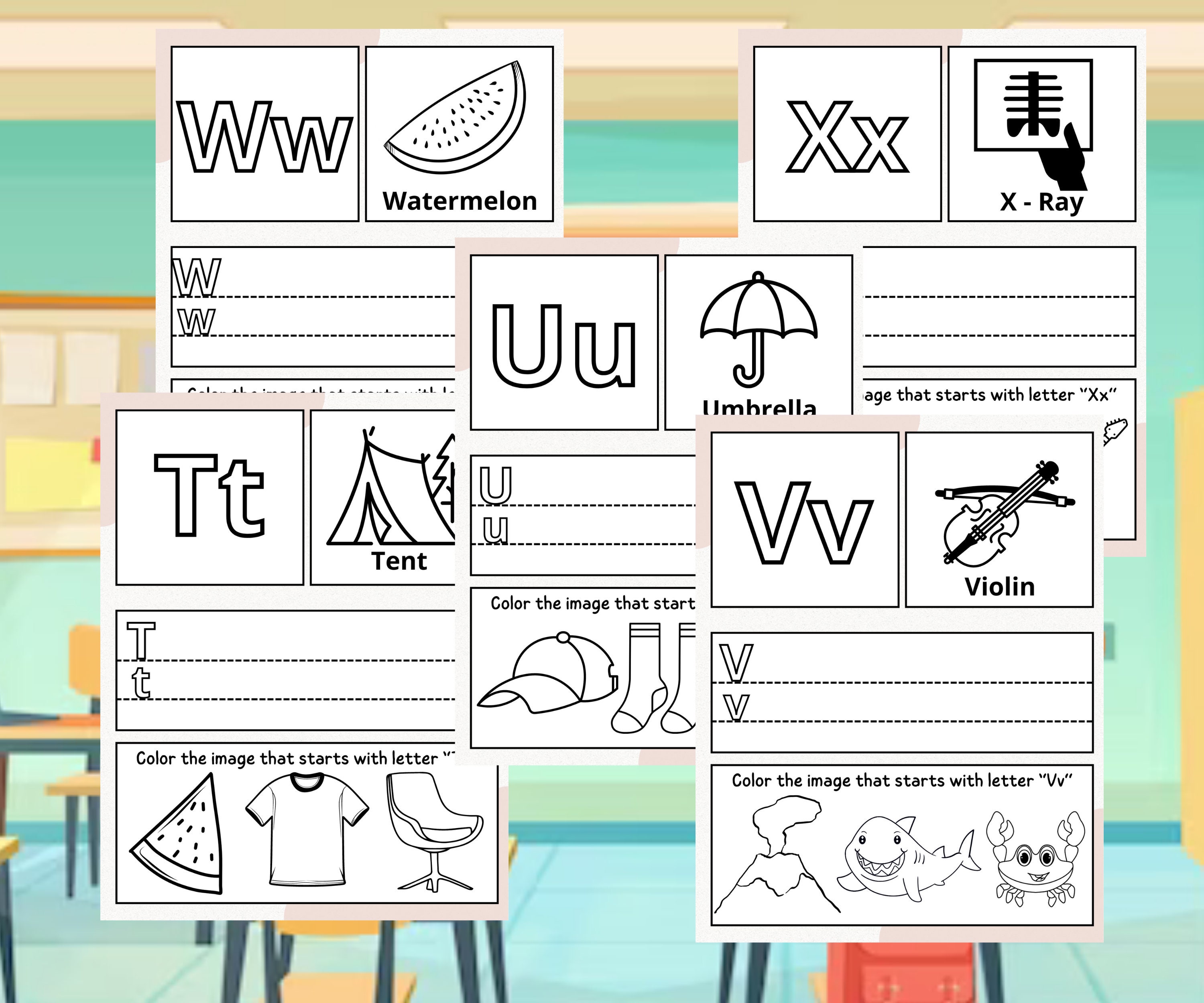 Alphabet Worksheets | Printable Kids' Learning PDF - Etsy