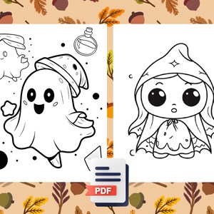 Spooky Coloring Pages for Kids Printable Halloween Activity PDF - Etsy