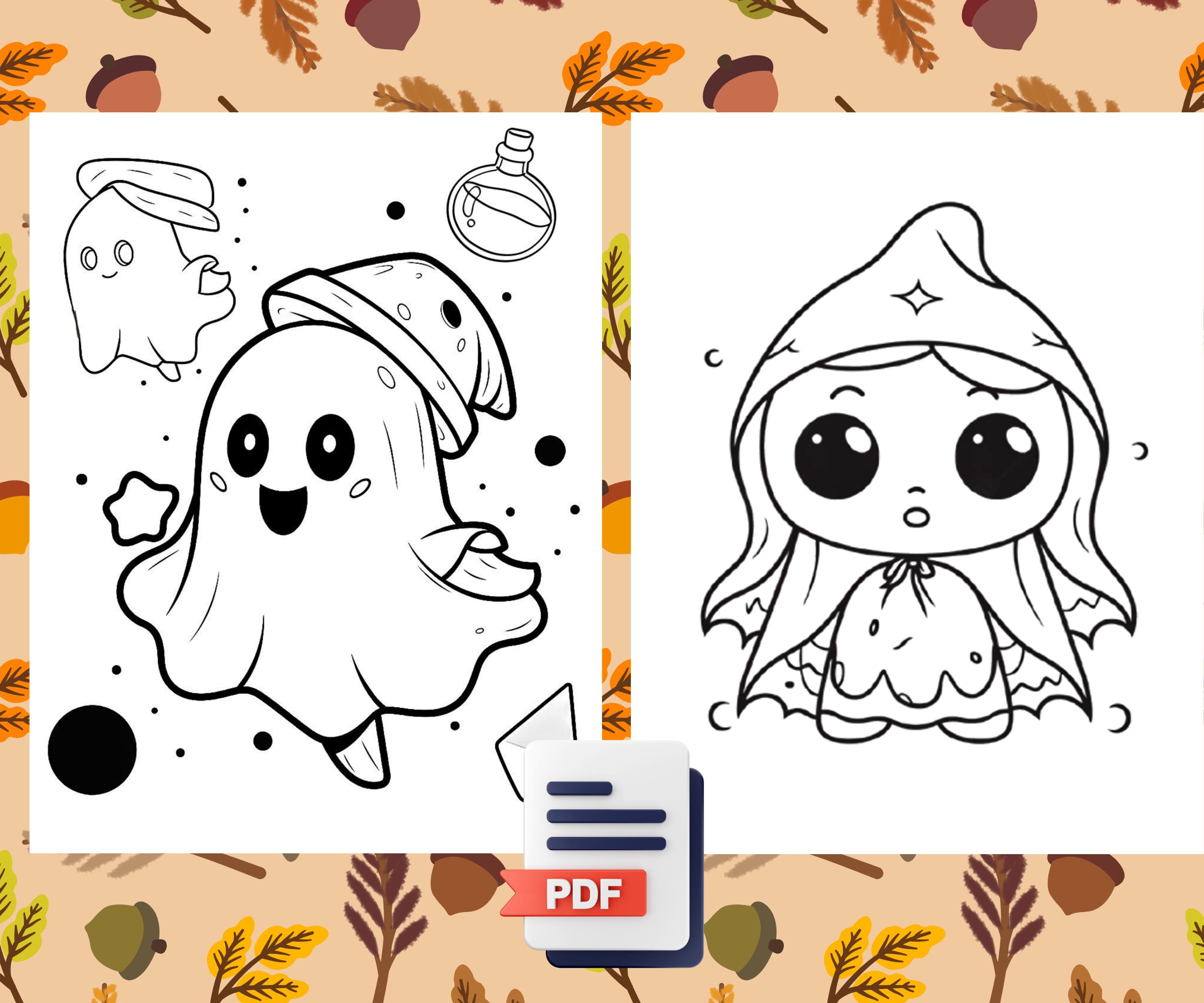 Spooky Coloring Pages for Kids Printable Halloween Activity PDF - Etsy