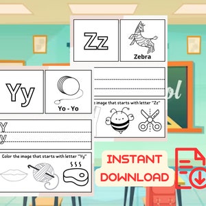 Alphabet Worksheets | Printable Kids' Learning PDF - Etsy