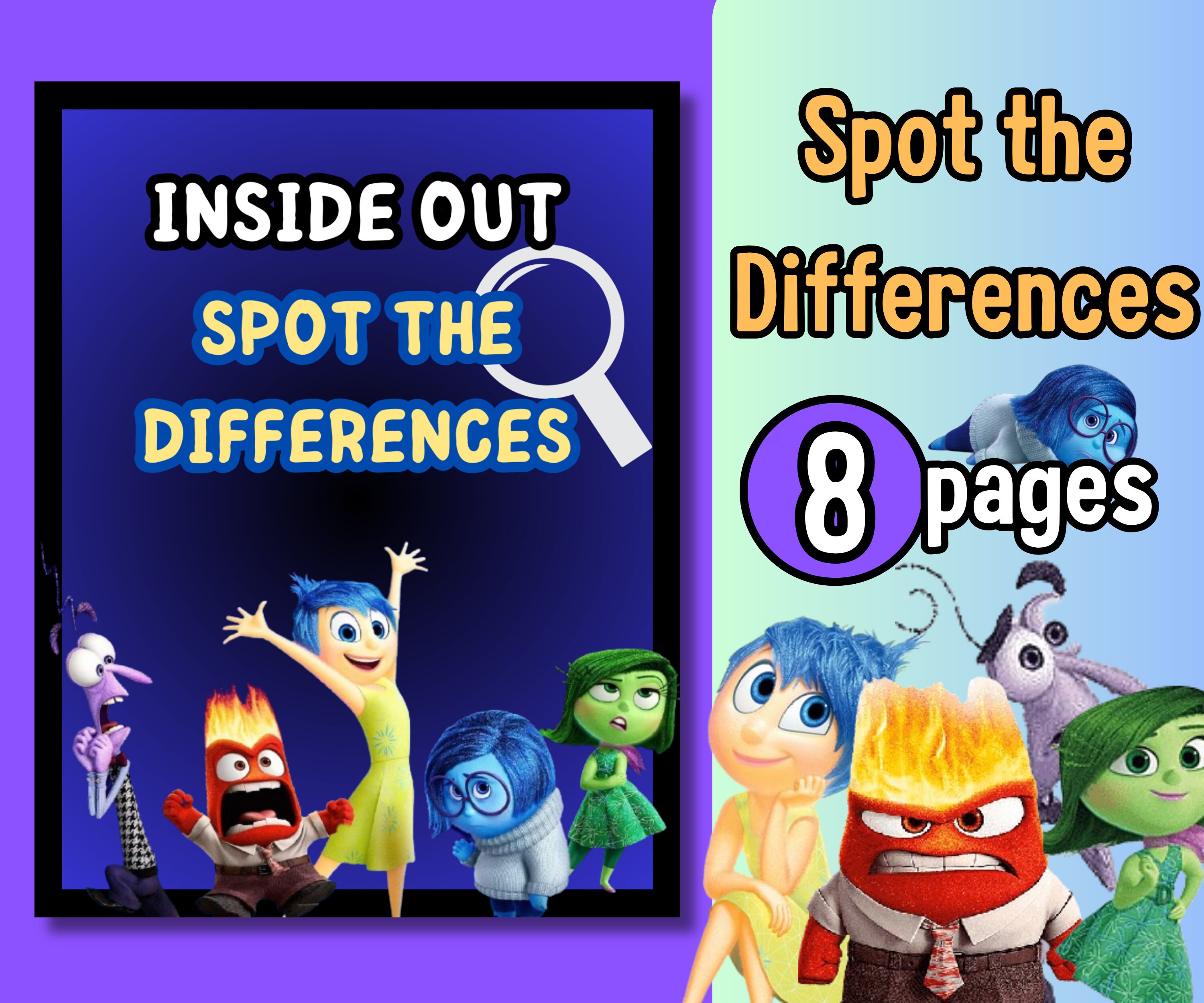 Inside Out Spot the Differences | Printable Kids' Activity PDF ...
