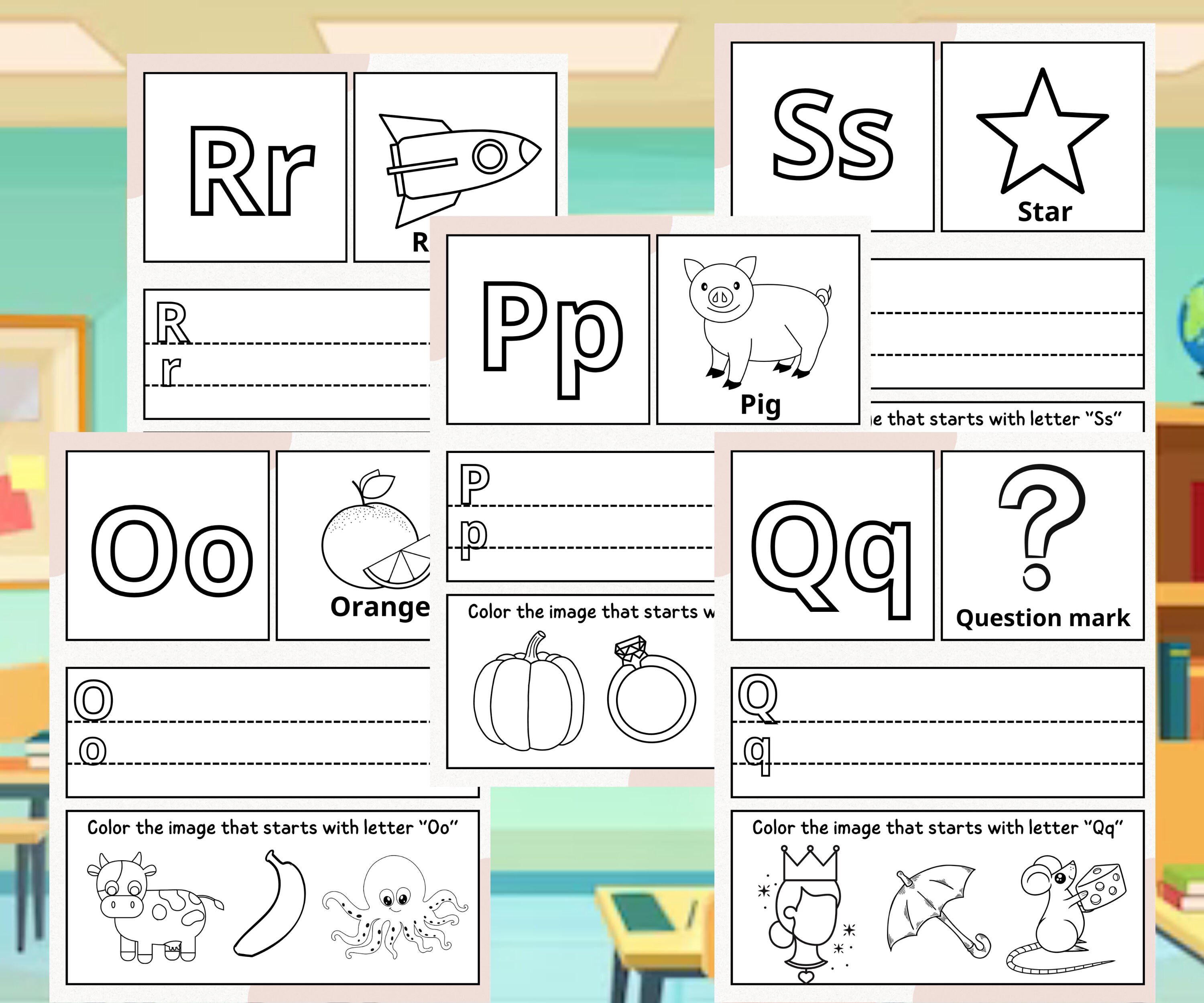 Alphabet Worksheets | Printable Kids' Learning PDF - Etsy